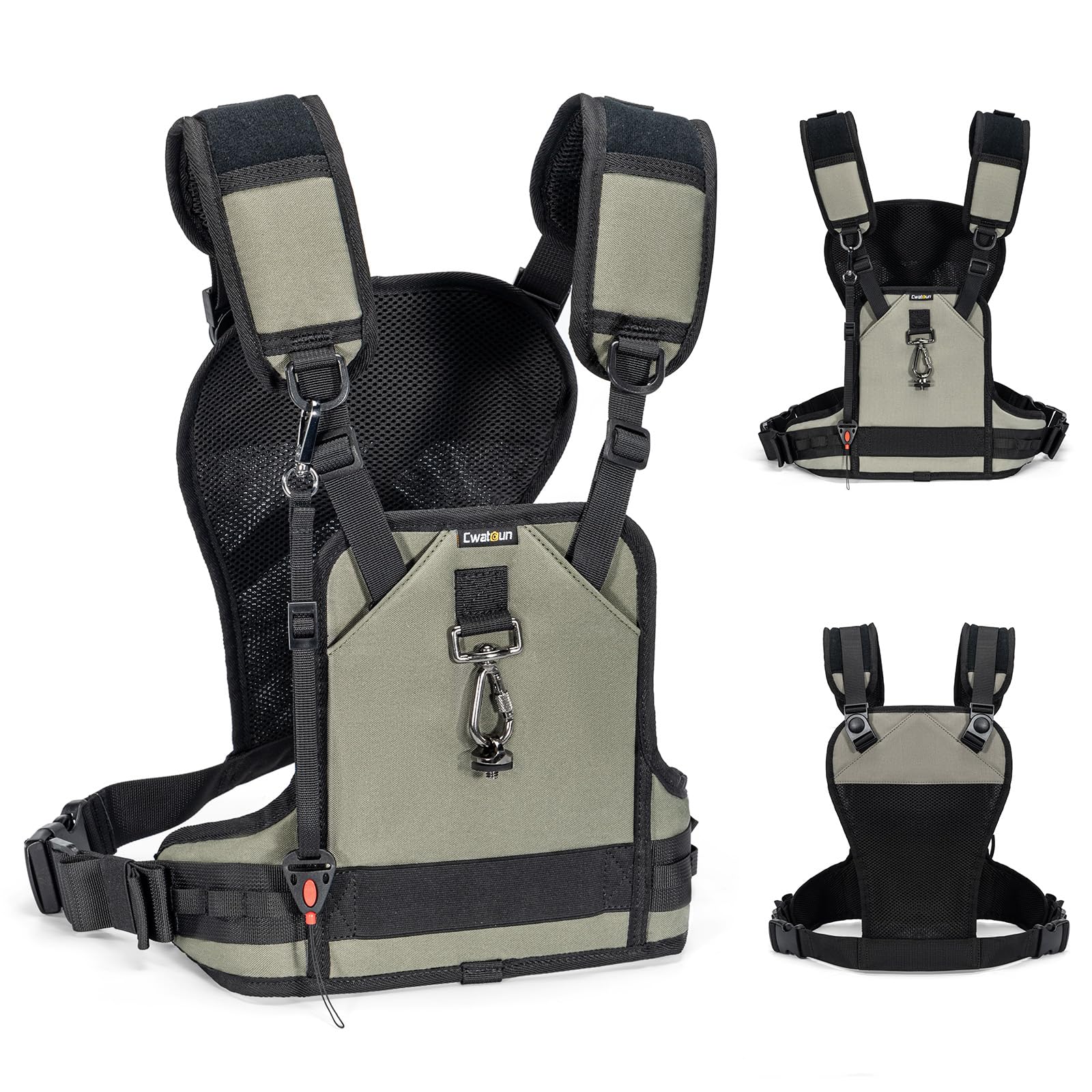 Cwatcun Professional Camera Harness & Vest System - Triple Safety Mount ...