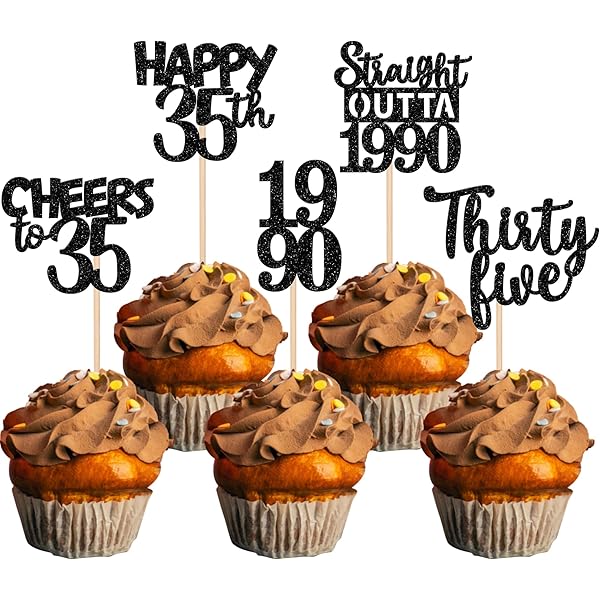 35th Birthday Cupcake Toppers