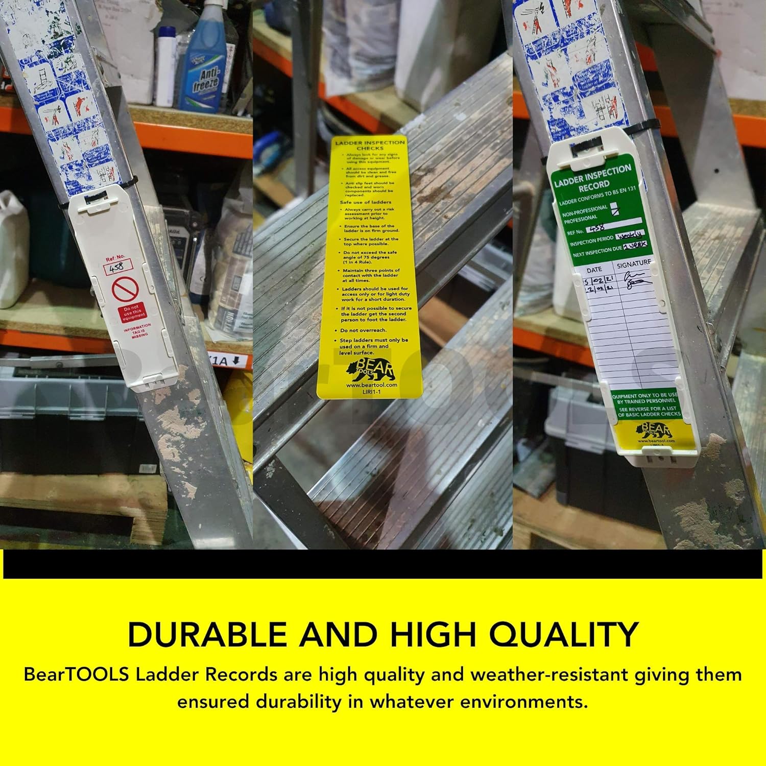 BearTOOLS Ladder Inspection Record Kit, Weatherproof, Keep Your Ladder ...