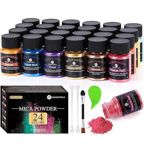 Mica Powder Set — 10g Jars — 24 Colors (24 Bottles) — Cosmetic-Grade ...