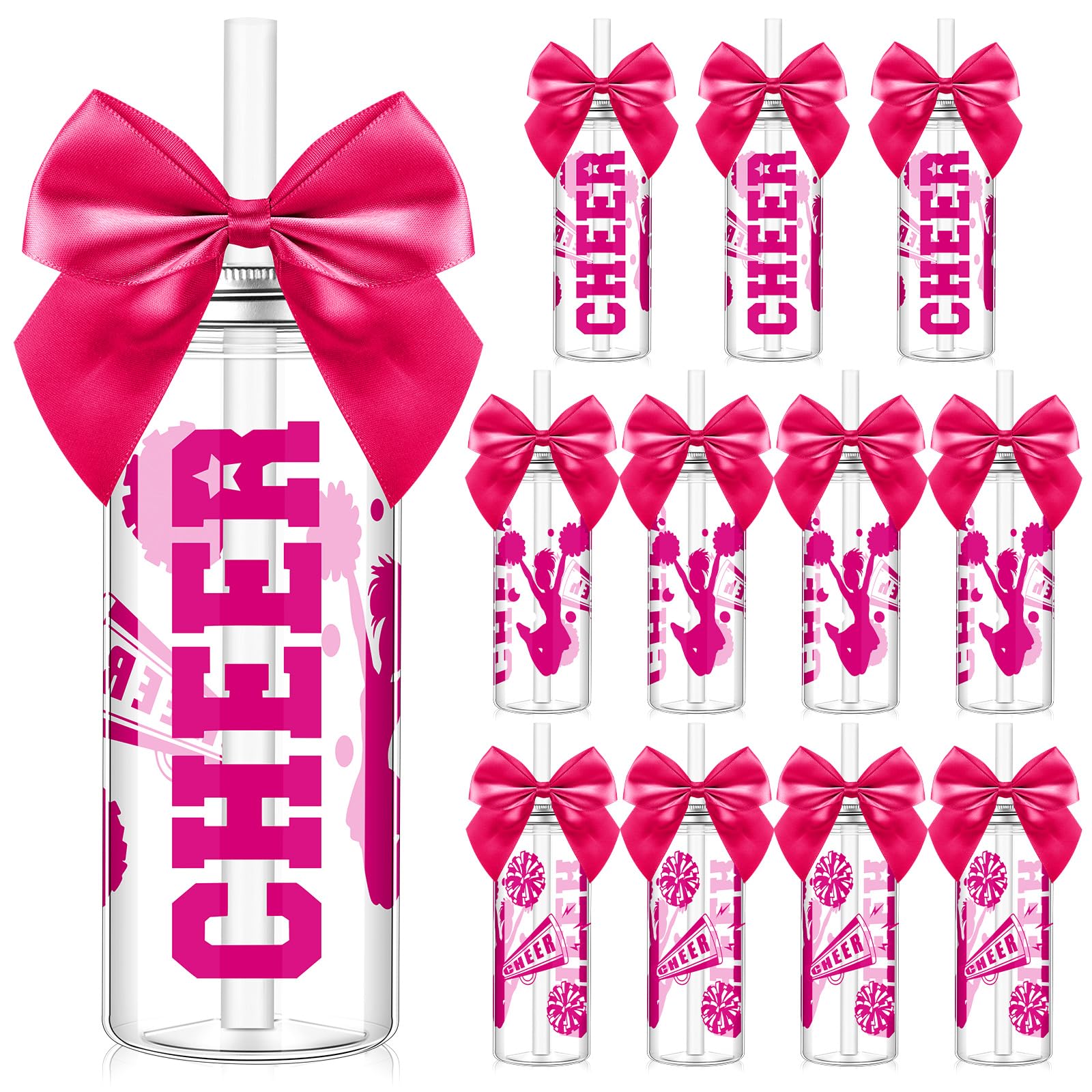 Teenyyou 12 Pcs Cheerleader Gift Tumbler Cups with Lid and Straw Bow ...