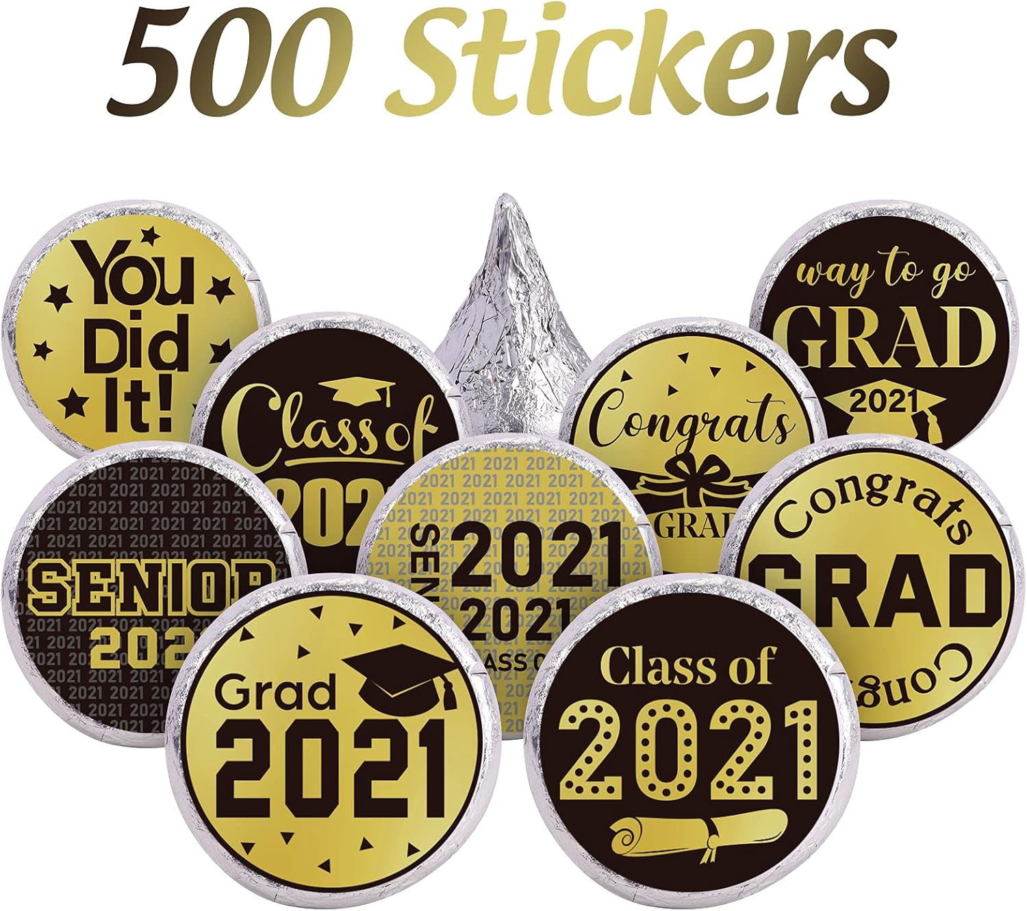 500 Pieces 2021 Graduation Decorations Large Graduation Stickers ...