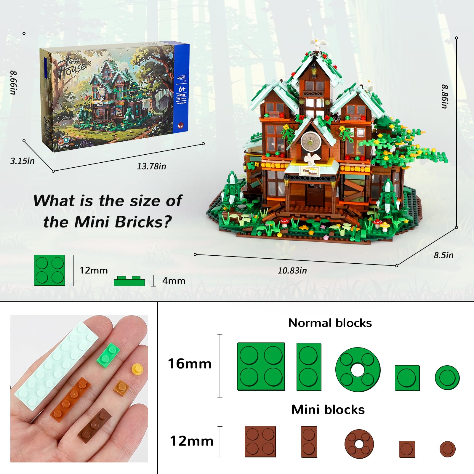 HSANHE Time House Cabin Building Set with LED Light, 2198 PCS Wood ...