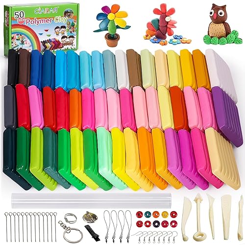 CiaraQ Polymer Clay Starter kit, Oven Bake Modeling Clay with Sculpting ...