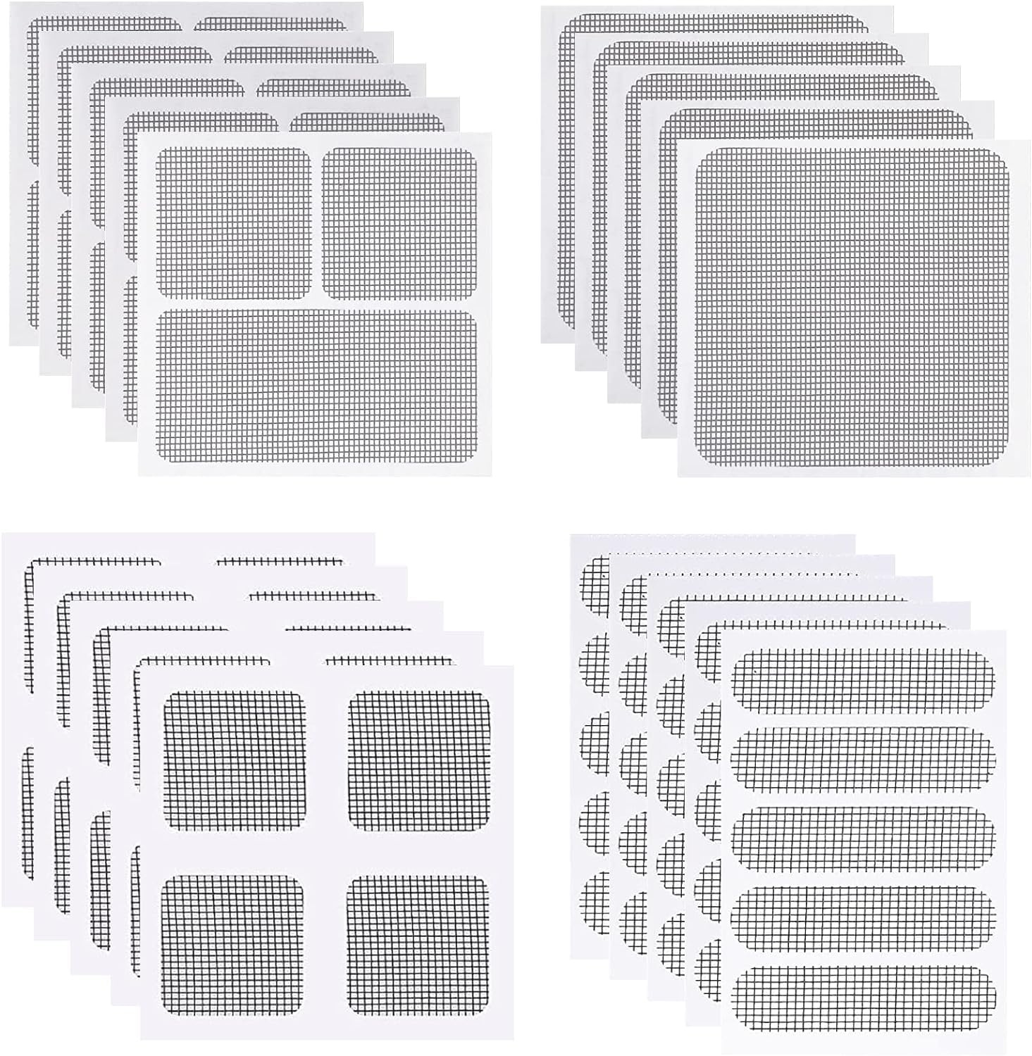 Window Screen Repair Kit, 20 Sheets 4 Size Self-Adhesive Screen Door ...