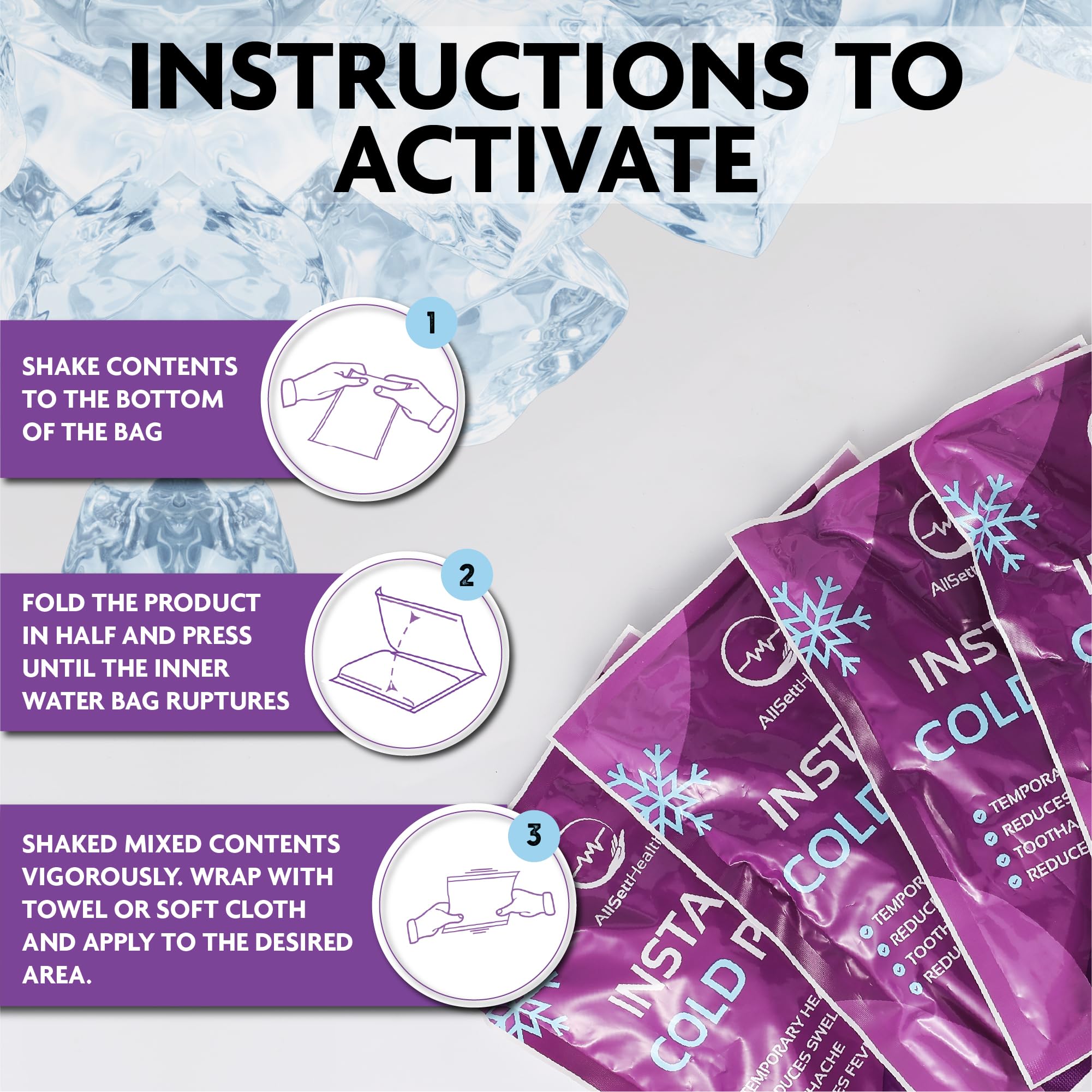 Mua Large Instant Ice Cold Pack (9” x 6”) - 24 Packs Disposable Instant ...