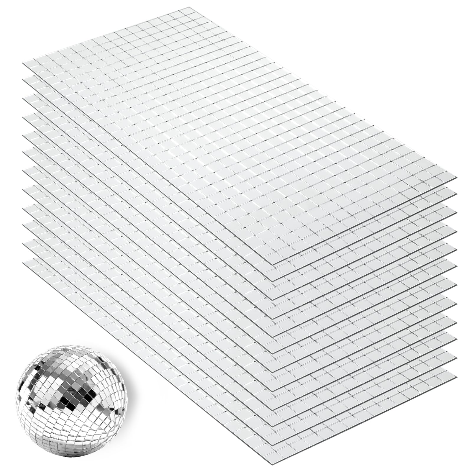 4500Pcs Mirror Tile Self Adhesive 10 x 10 mm Disco Tiles Square Mirror ...