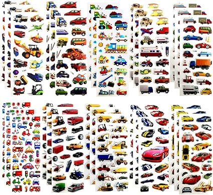 Amazon.com: 30 Pcs Kids Cars and Trucks Stickers Party Supplies Pack 10 ...
