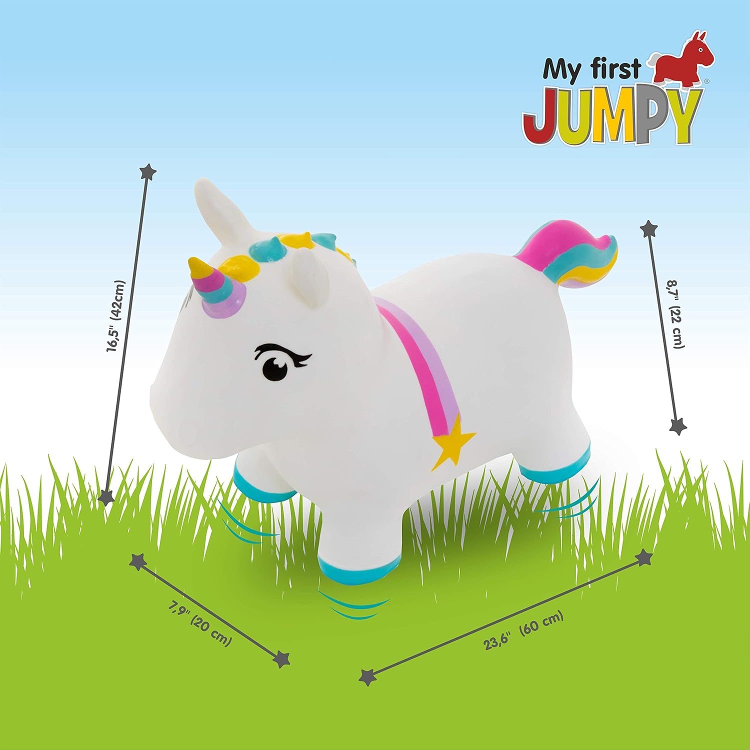 GERARDO’S Animal Space Hopper for Kids Age 1 Year, Bouncy Hopper Ride ...