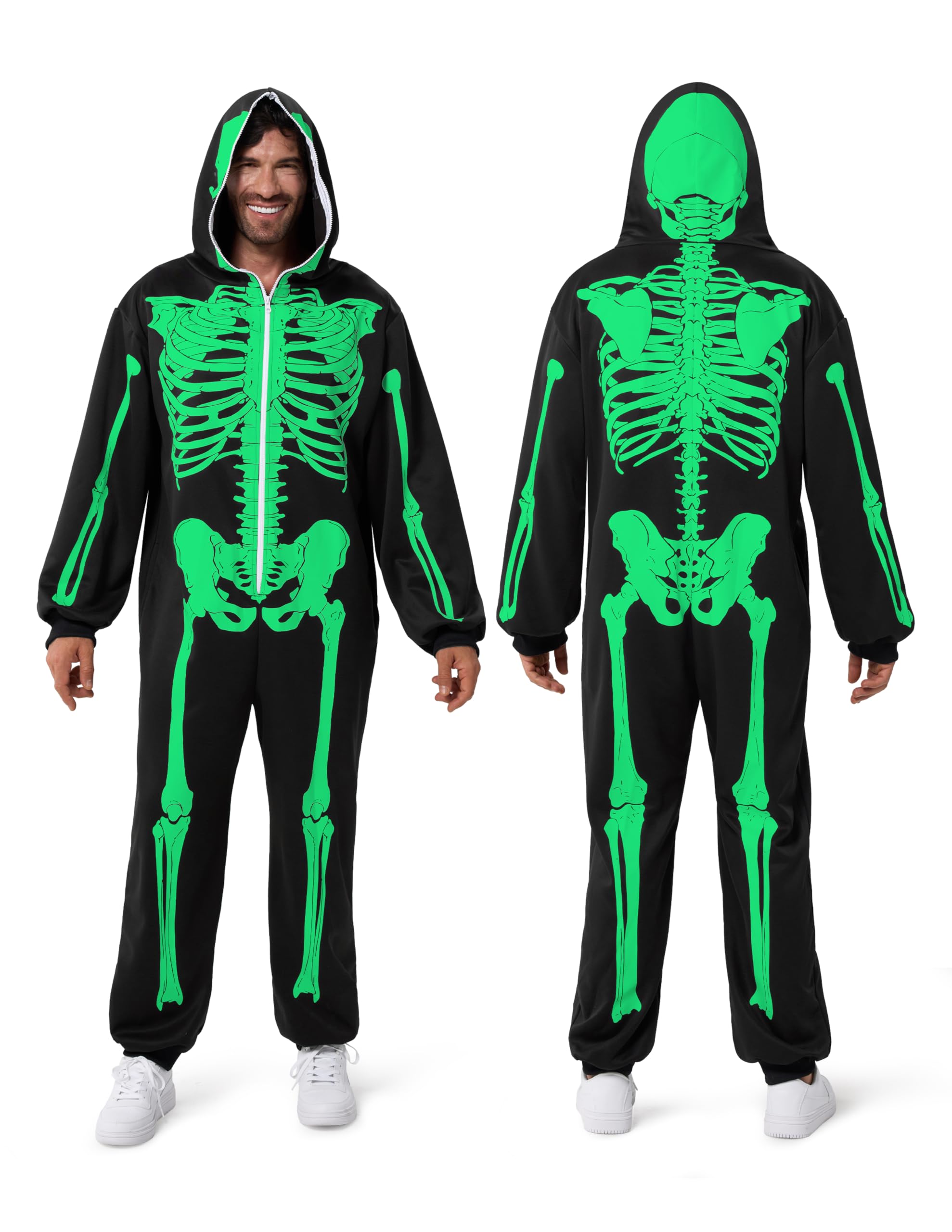 Spooktacular Creations Halloween Skeleton Pajama Glow in the Dark ...