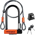 Kryptonite New-U Evolution Mini-7 Heavy Duty Bicycle U Lock with 4’ KryptoFlex Double Loop Bike ...