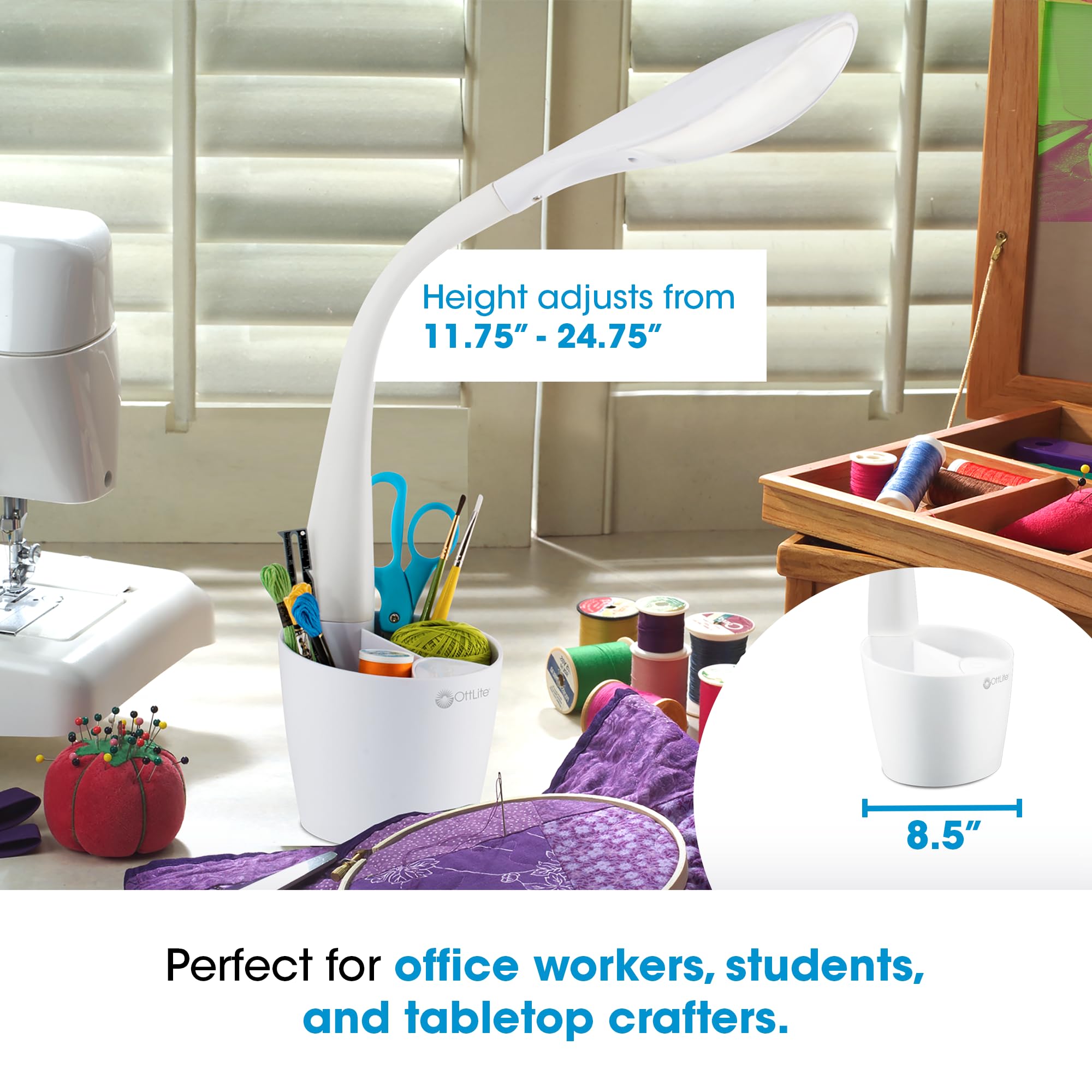 Mua LED Desk Lamp Space Organizer with Flexible Neck Height - 4 ...