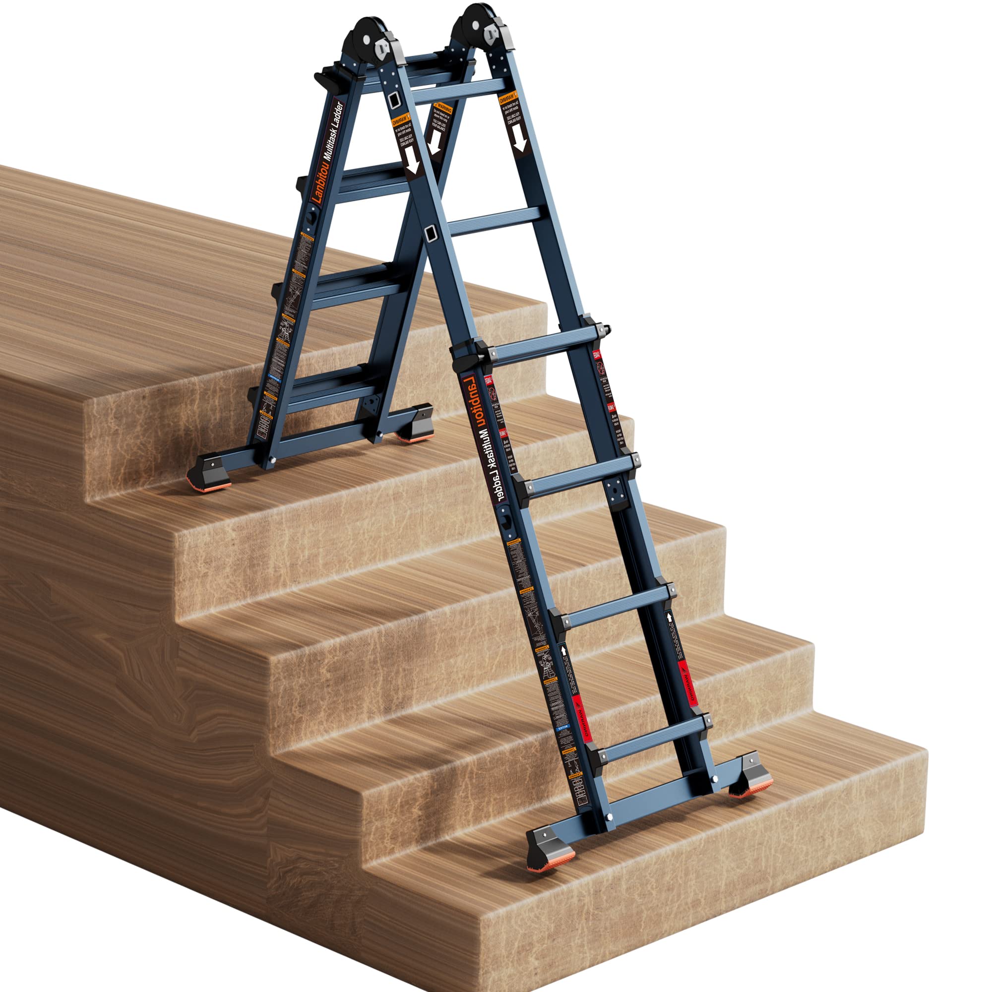 Mua LANBITOU Ladder, A Frame 4 Step Ladder Extension, 14 FT Anti-Slip ...