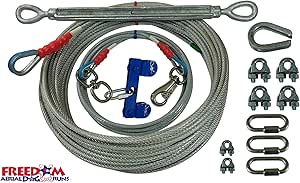 Amazon.com : Freedom Aerial Dog Runs Super Heavy Duty (Lead Line Length ...
