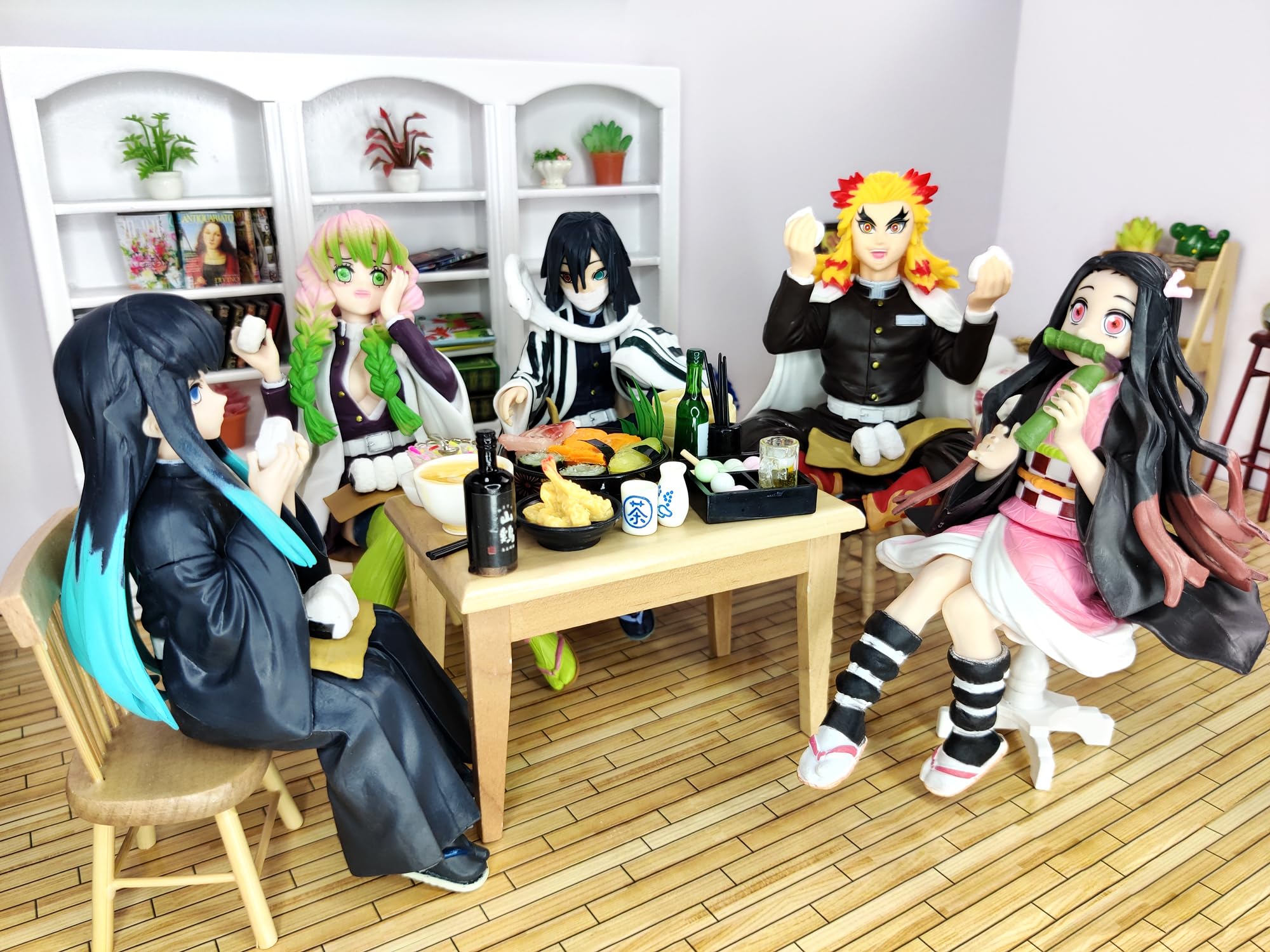 Rengoku Figure Eating Rice Balls Sitting Pose Demon Action Figures ...