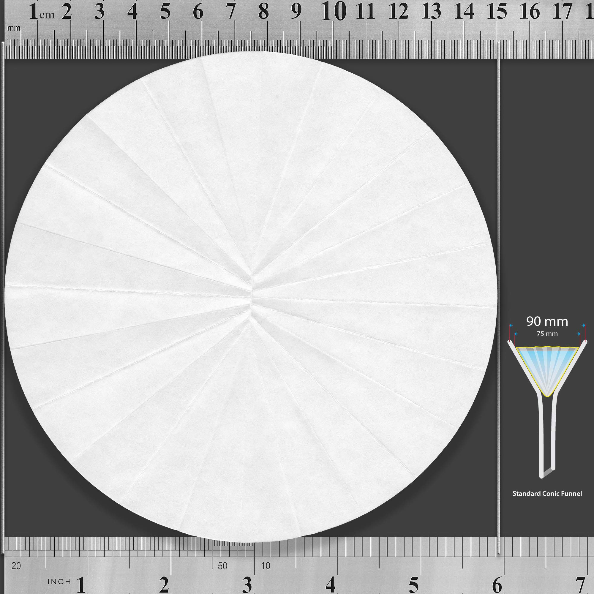 15 Cm Fluted Filter Paper, Pre-Pleated (Folded), Qualitative Grade 2 ...