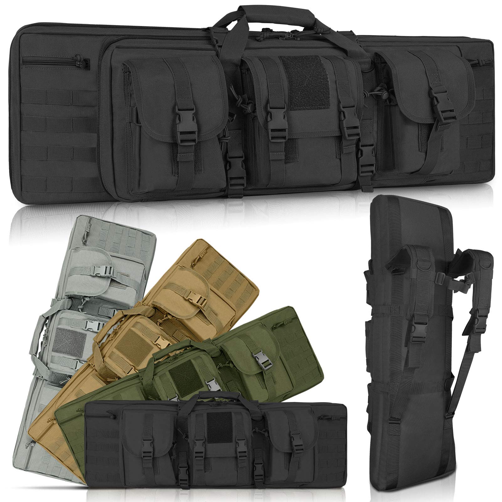 LUXHMOX Double Long Soft Rifle Case, American Classic Outdoor Tactical ...