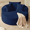 Amazon.com: Oversized Round Chair Lounge Chaise Indoor, Upholstered ...