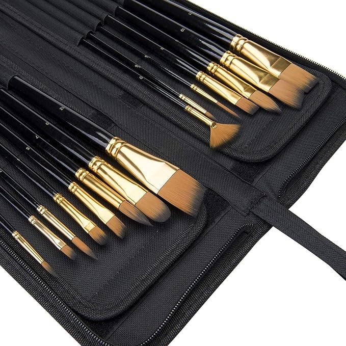 Fuumuui Miniatur-Pinsel 15-teiliges Detail-Pinsel-Set mit ergonomischen ...