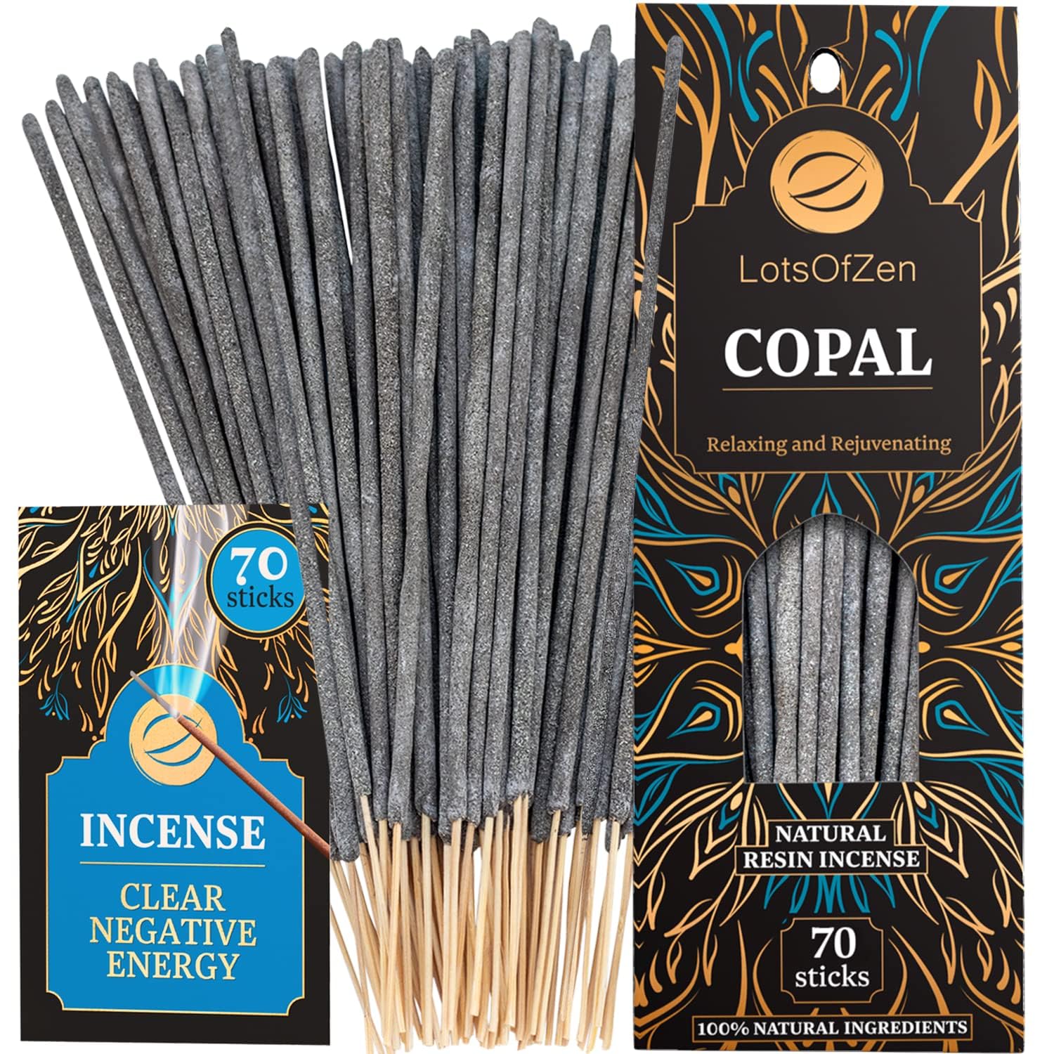 Copal Incense Sticks Smudge Kit (70 pcs) — 100% Pure Long Burning White Copal Resin Day of The ...