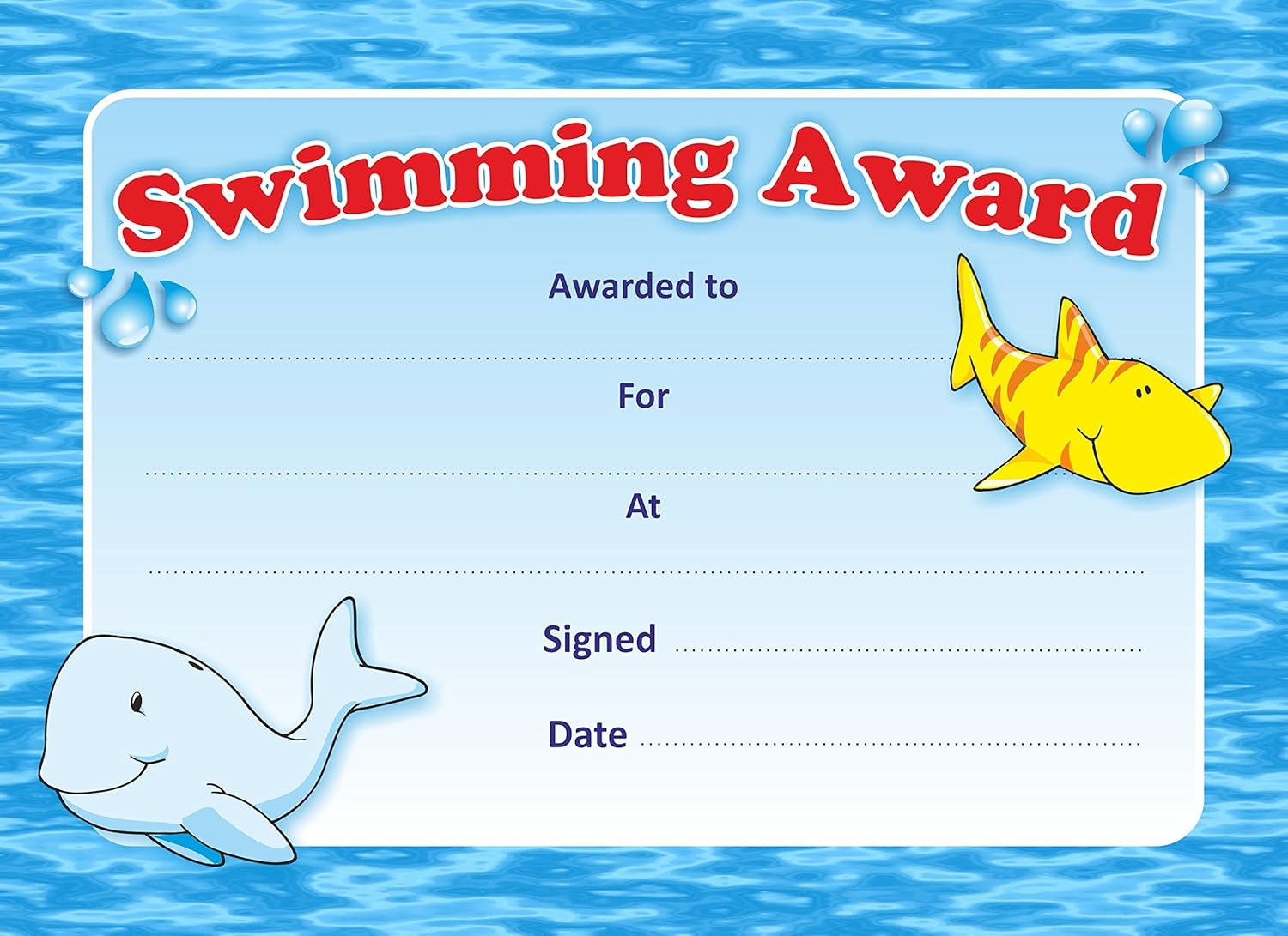 School Stickers A5 Swimming Award Certificates – BigaMart