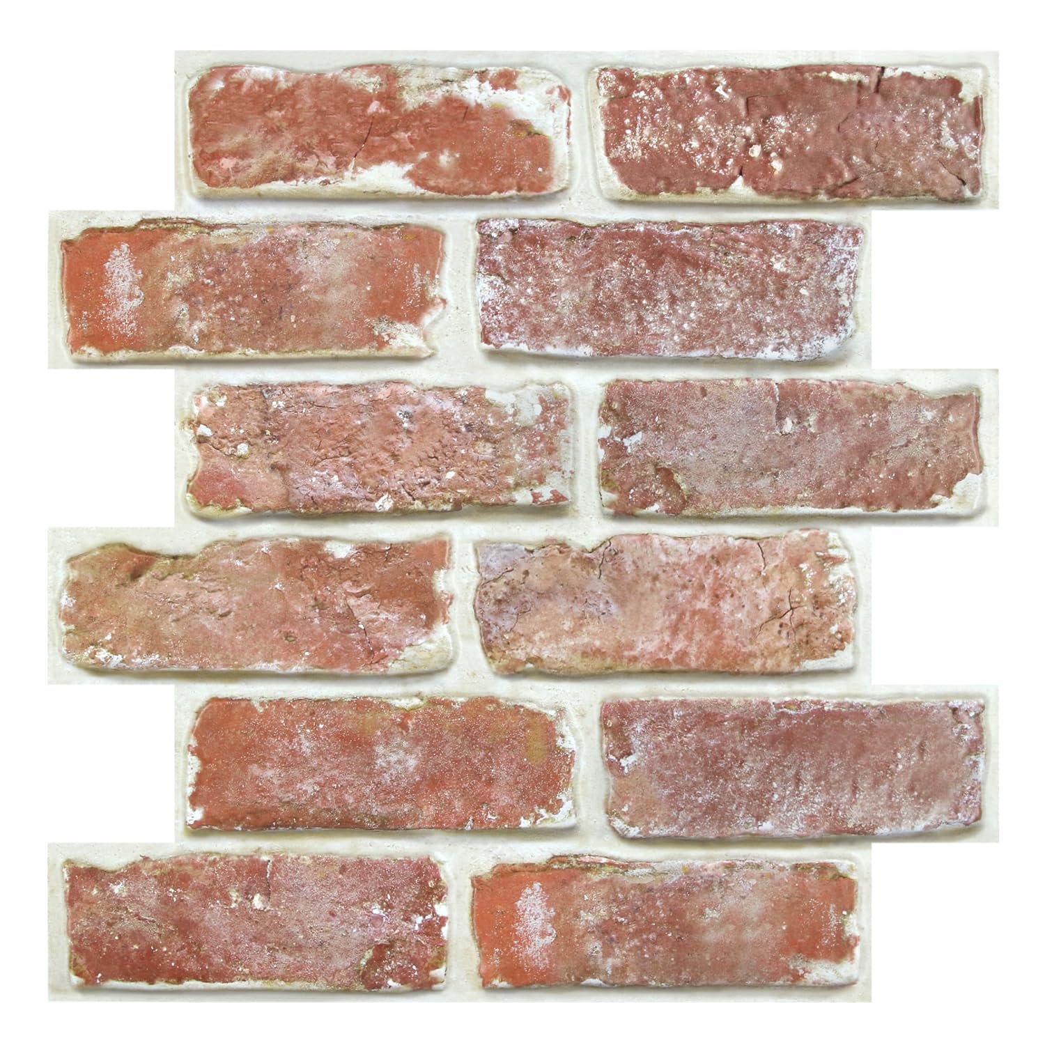 COMSTICKC 3D Red Brick Wall Panels, Peel And Stick Brick Tiles, 10 Pcs ...