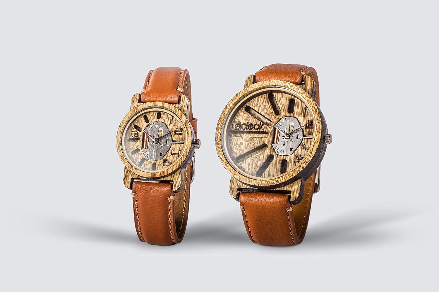 ECLOCK RELOJES de PAREJA en MADERA RESAQUE VISIBLE 5.0CM y 3.5CM ...