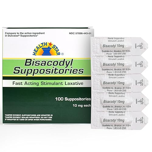 Health Star Bisacodyl Suppositories 10mg, Fast-Acting Laxative for ...