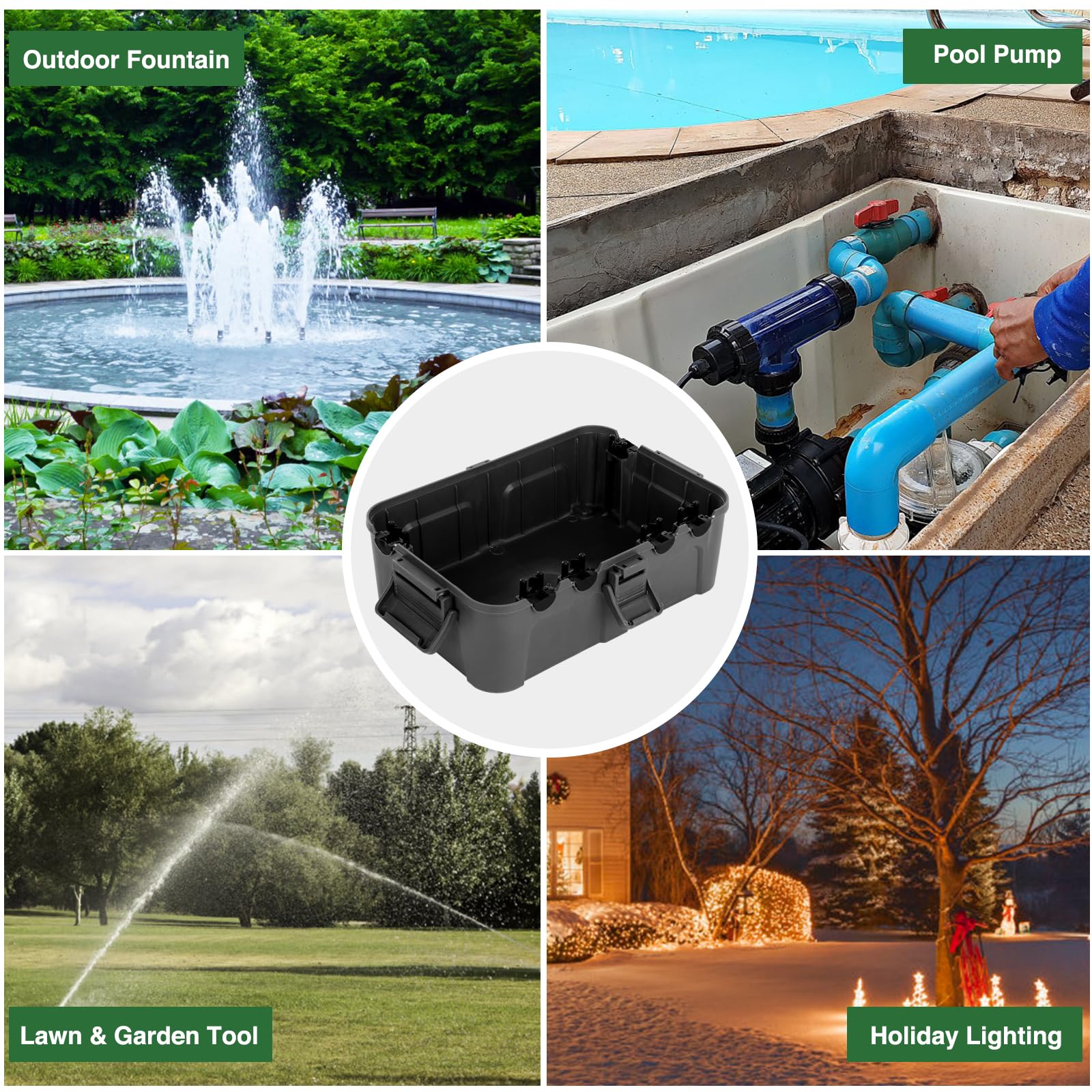 Flemoon Large Outdoor Electrical Box (12.5 X 8.5 X 5 Inch), IP54 Waterproof Extension Cord Cover ...