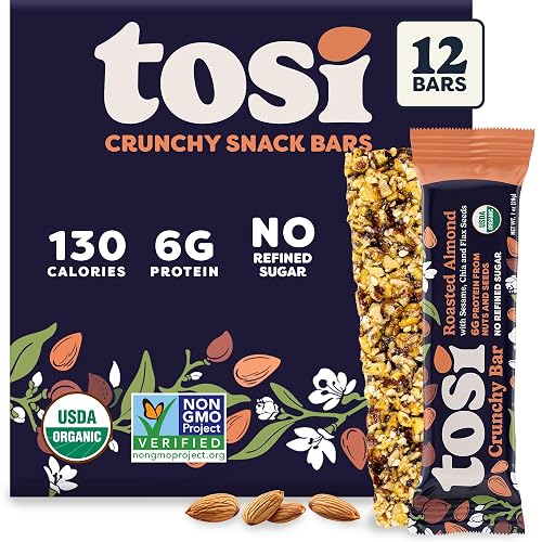 Tosi Nut Bars, Almond, Healthy Snacks for Adults & Kids, Plant Based ...