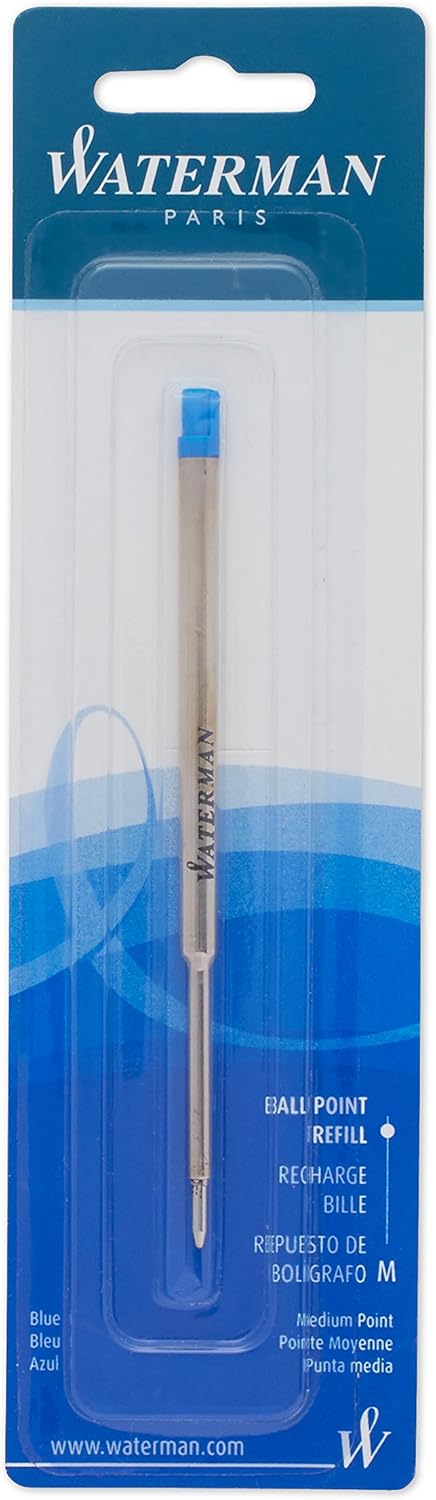 Waterman Ballpoint Refill for Ballpoint Pens, Medium point, Blue ink ...