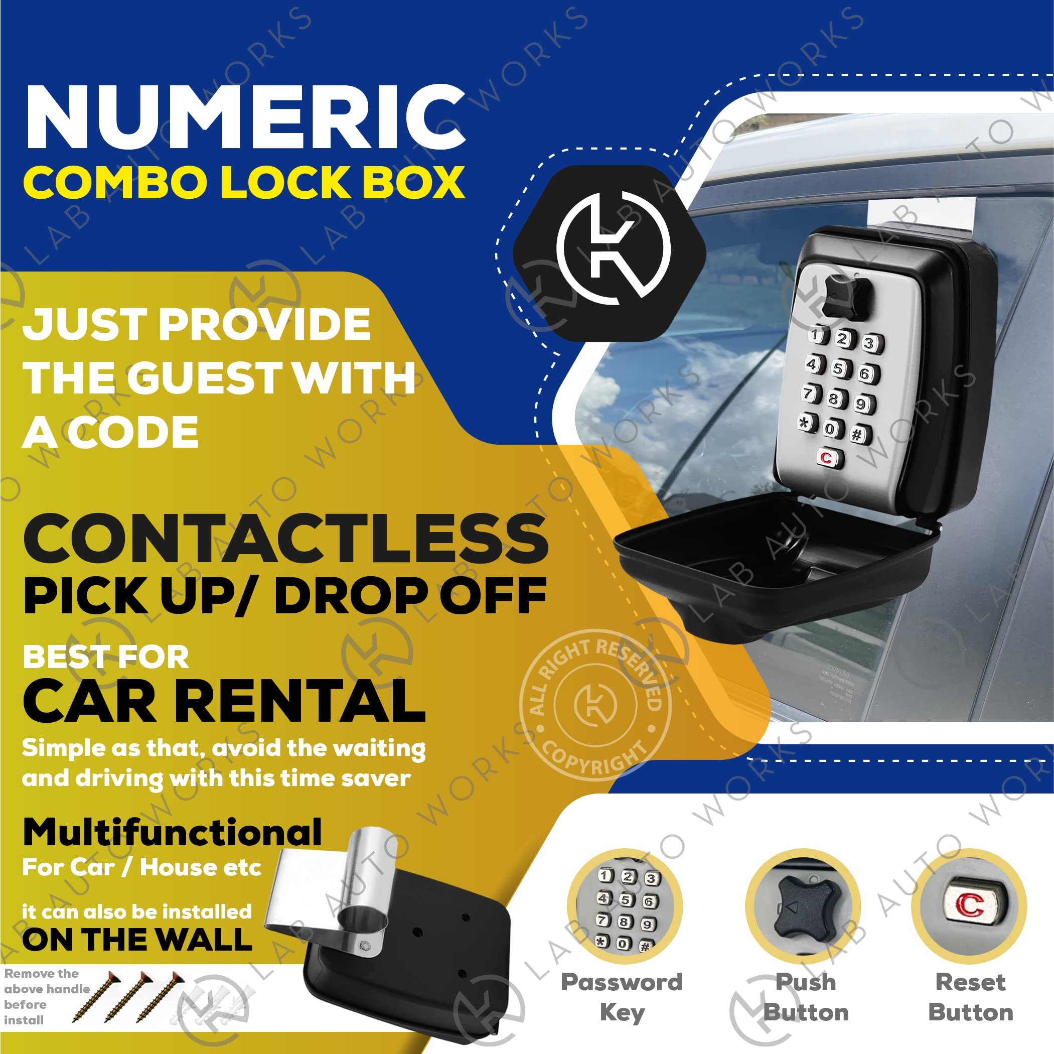 Mua LAB Automation Car Window Lock Box – Punch Button Key Lock Box for ...