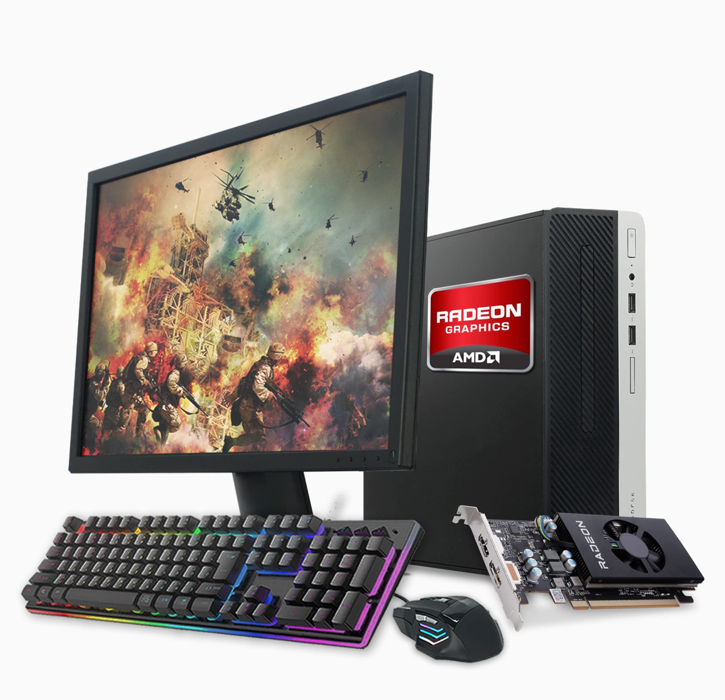 Mua Gaming Desktop PC 24-inch Monitor Set: AMD Radeon RX6400 GDDR6 4GB / HP ProDesk 400 G5 SFF ...