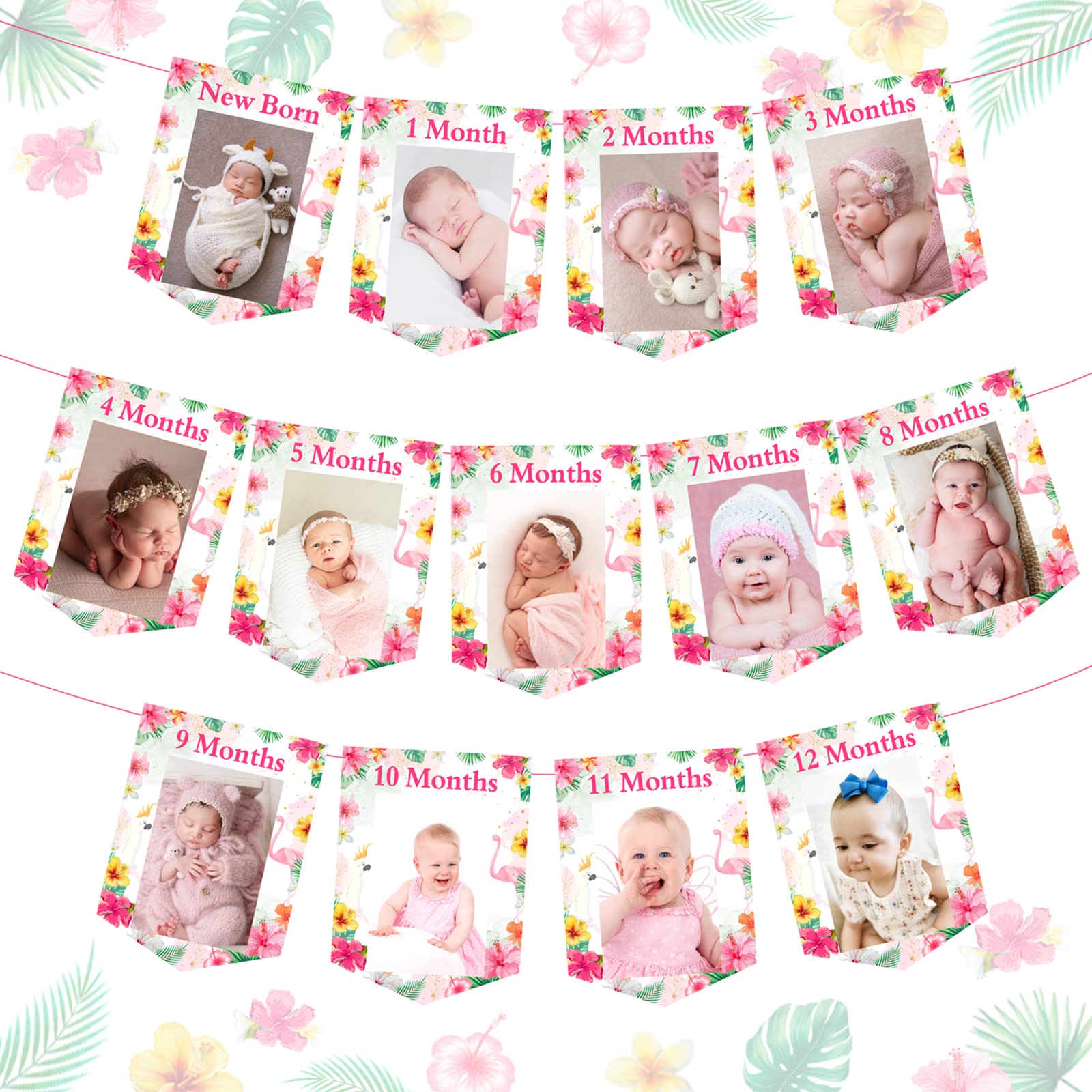 Hawaiian 1st Birthday Photo Banner for Girls, Aloha Banner for Baby ...