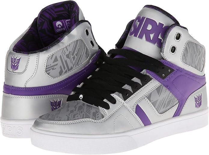Osiris NYC 83 Vulc Megatron Silver Purple White Mens Hi Top Skate ...