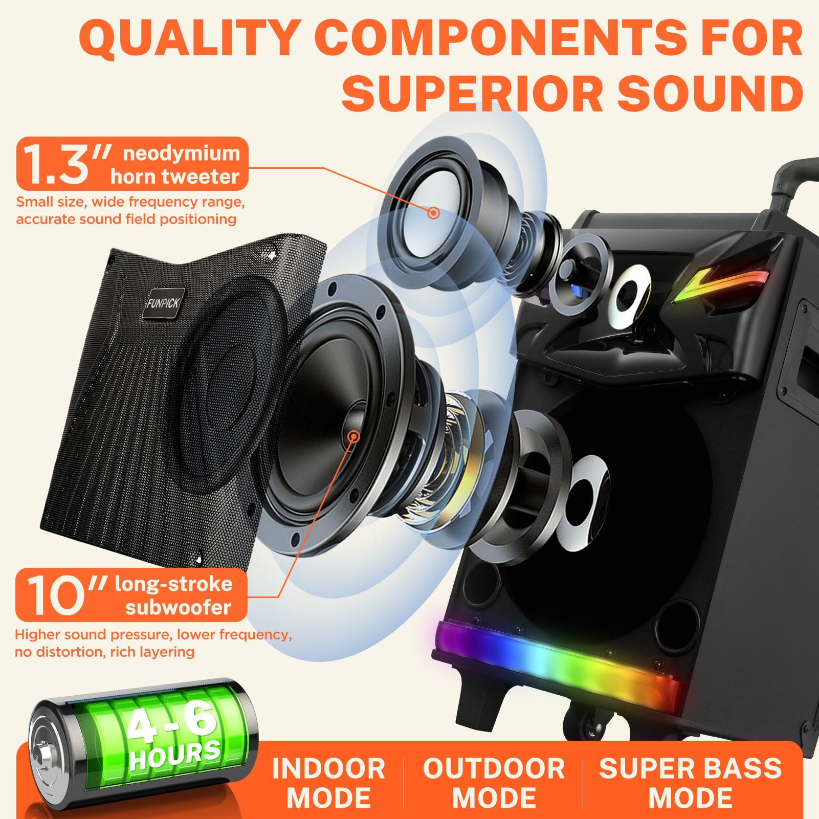 Mua FUNPICK DSP Karaoke Machine with 2 Wireless mics for Adults, 10 ...