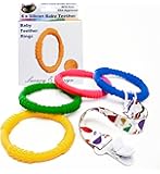 Amazon.com : Teether Rings - (4 Pack) Silicone Sensory Teething Rings ...