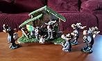 Amazon.com: 7 Piece Moose Figurines Christmas Nativity Set: Nativity ...