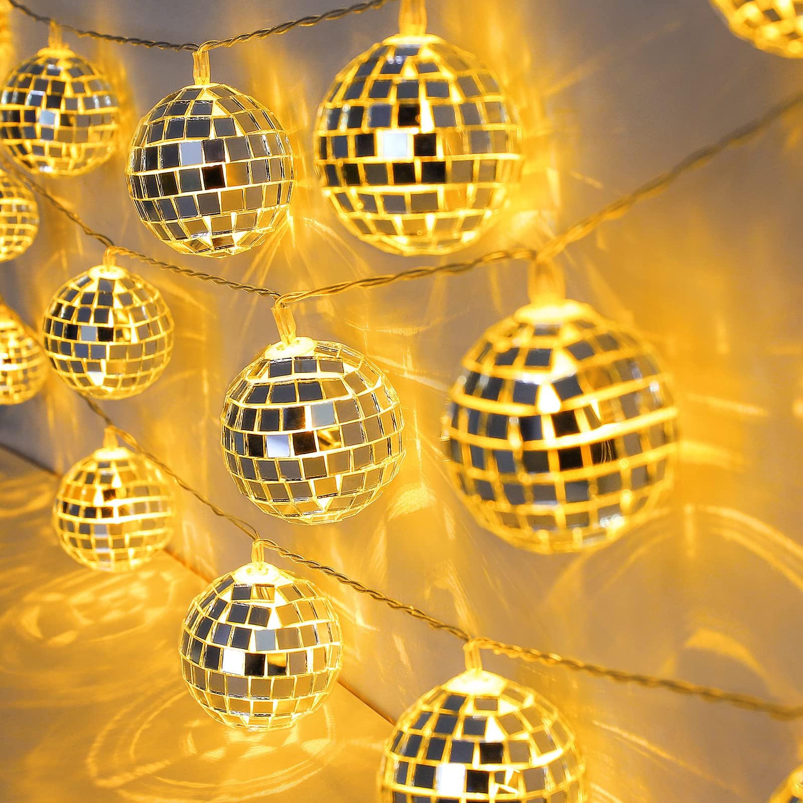 AceList 20 LED Disco Ball String Light for Mamma Mia 70s 80s 90s Dance ...