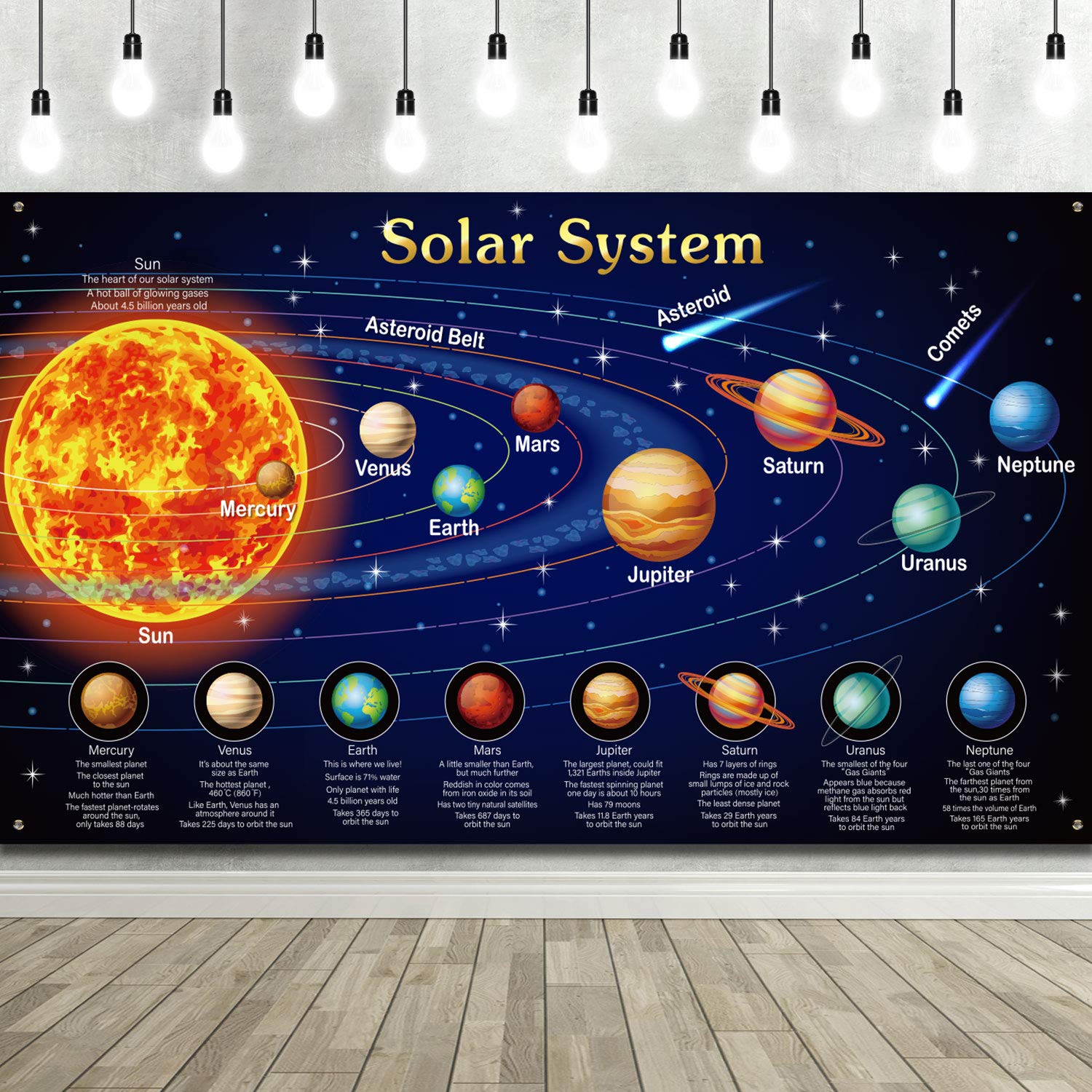 Mua Blulu Solar System Poster Large Educational Planets Backdrop Space ...