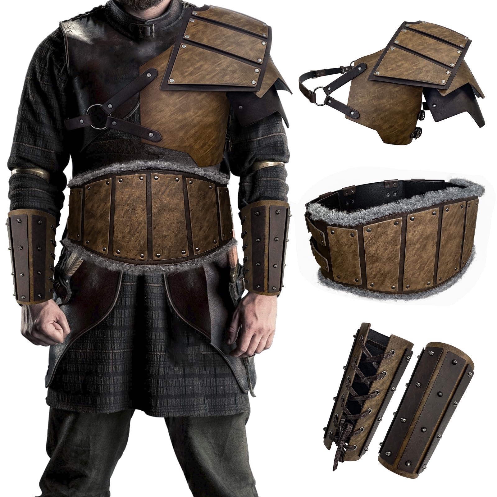 Mua Viking Single Pauldron Shoulder Armor with Barbarian Waist Armor ...
