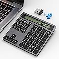 Amazon.com: Bluetooth/2.4G Wireless Number Pad with Calculator - Wireless Numeric Keypad Slim 34 ...
