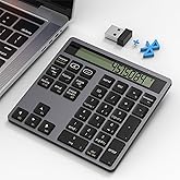 Amazon.com: Bluetooth Number Pad with Calculator - Bluetooth + 2.4G Wireless Numeric Keypad Slim ...