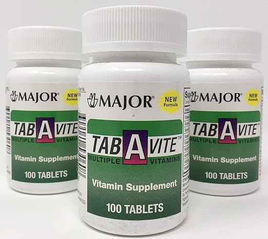 TAB-A-VITE Multiple Vitamins Supplement with Beta-Carotene (3-Pack - 3 ...