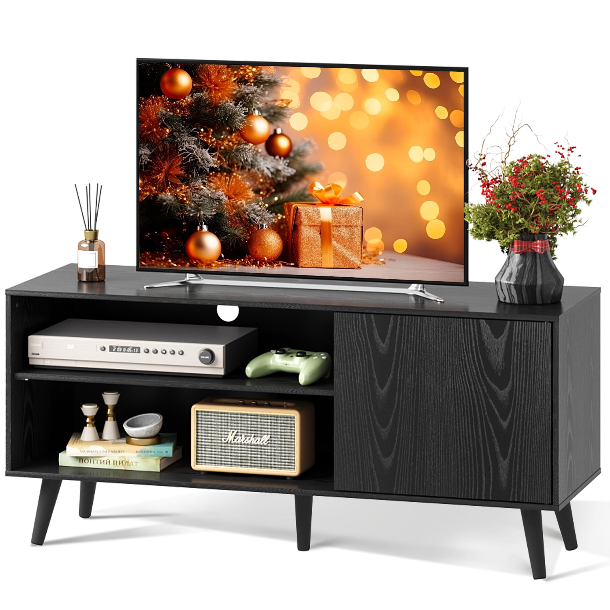 WLIVE TV Stand for 55 Inch TVs, Entertainment Center with Storage ...