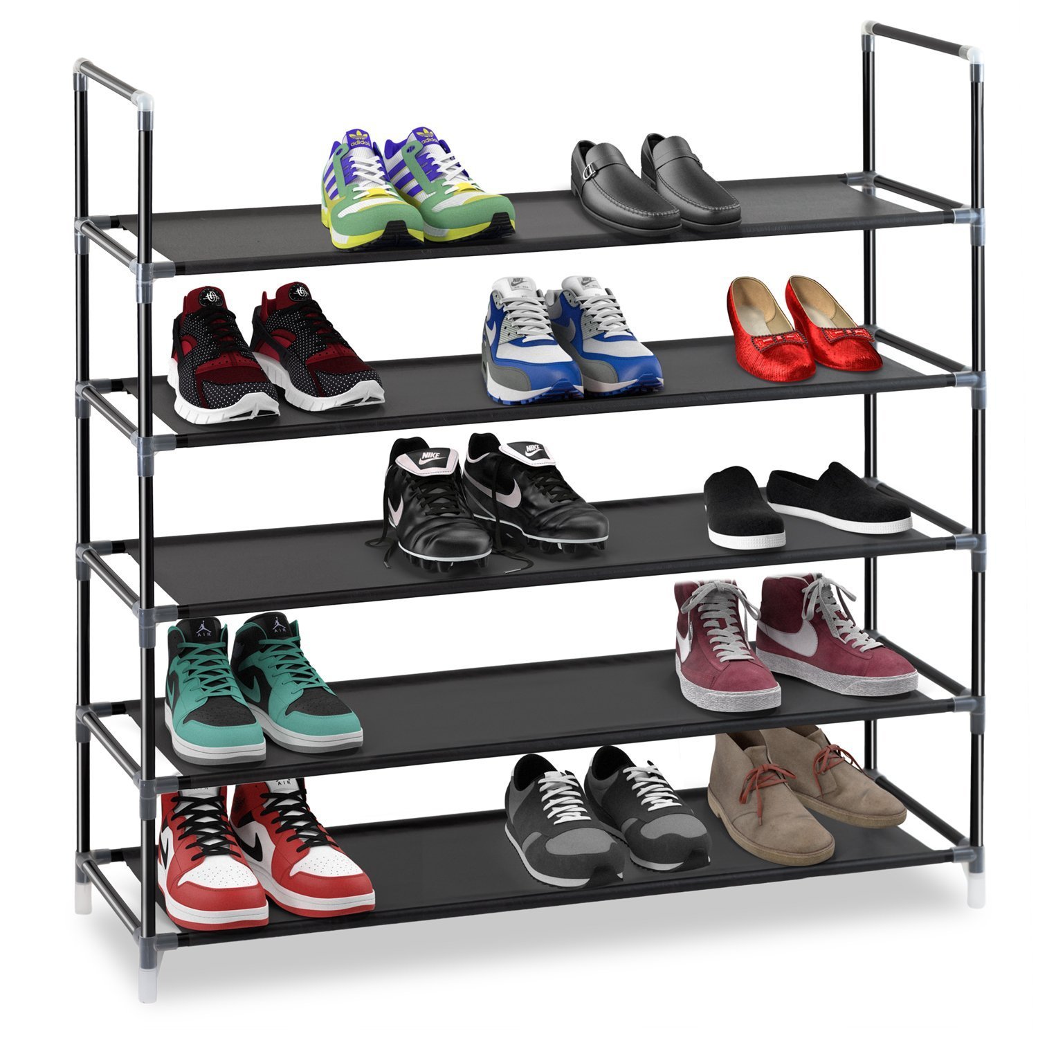 Halter 5 Tier Stackable Shoe Rack Storage Shelves - Stainless Steel ...