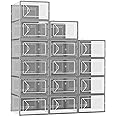 Amazon.com: Foluck Shoe Storage Box, 15 Pack Clear Plastic Stackable ...