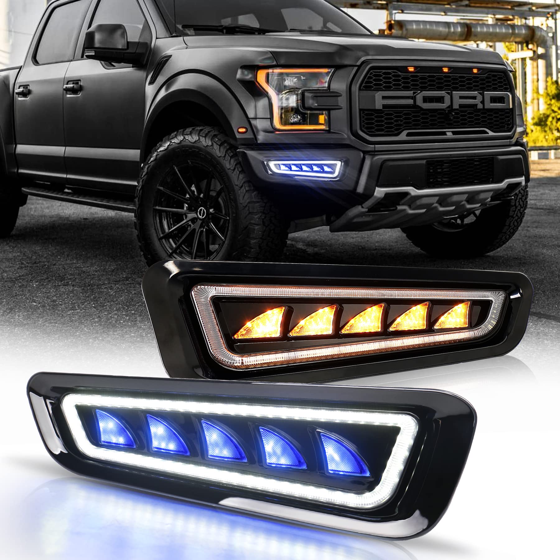 Mua Raptor Fog Lights, Ford Raptor Fog Lights LED with Ice Blue/White ...