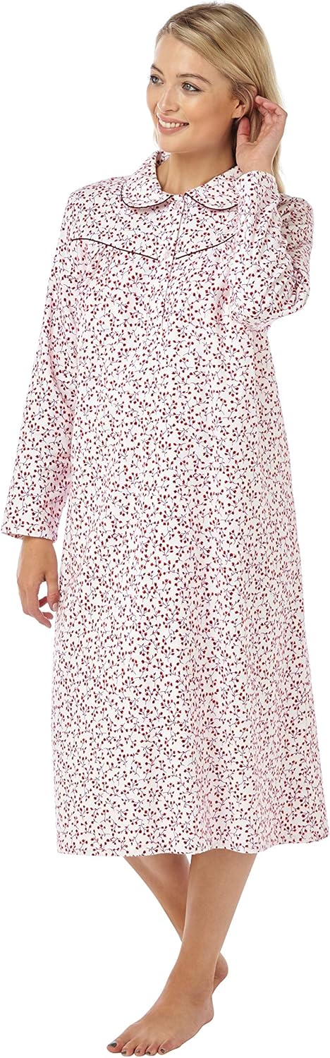 Marlon Winceyette Nightdress 100% Cotton Soft & Warm Nightie Size 8 to ...