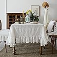 Amazon.com: ARTMAGIC French White Cotton Tablecloth Ruffled Lace ...